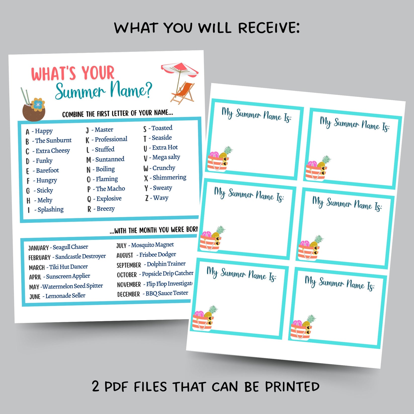 What’s Your Summer Name Game Printable, Icebreaker Activity – Scribbled LLC