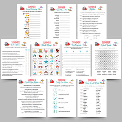 Summertime Games Printable, Fun Summer Party Activity Adult & Kids ...