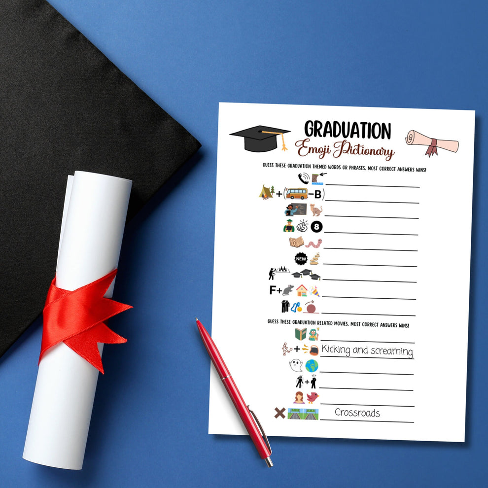 Graduation Emoji Pictionary Game Printable – Scribbled LLC