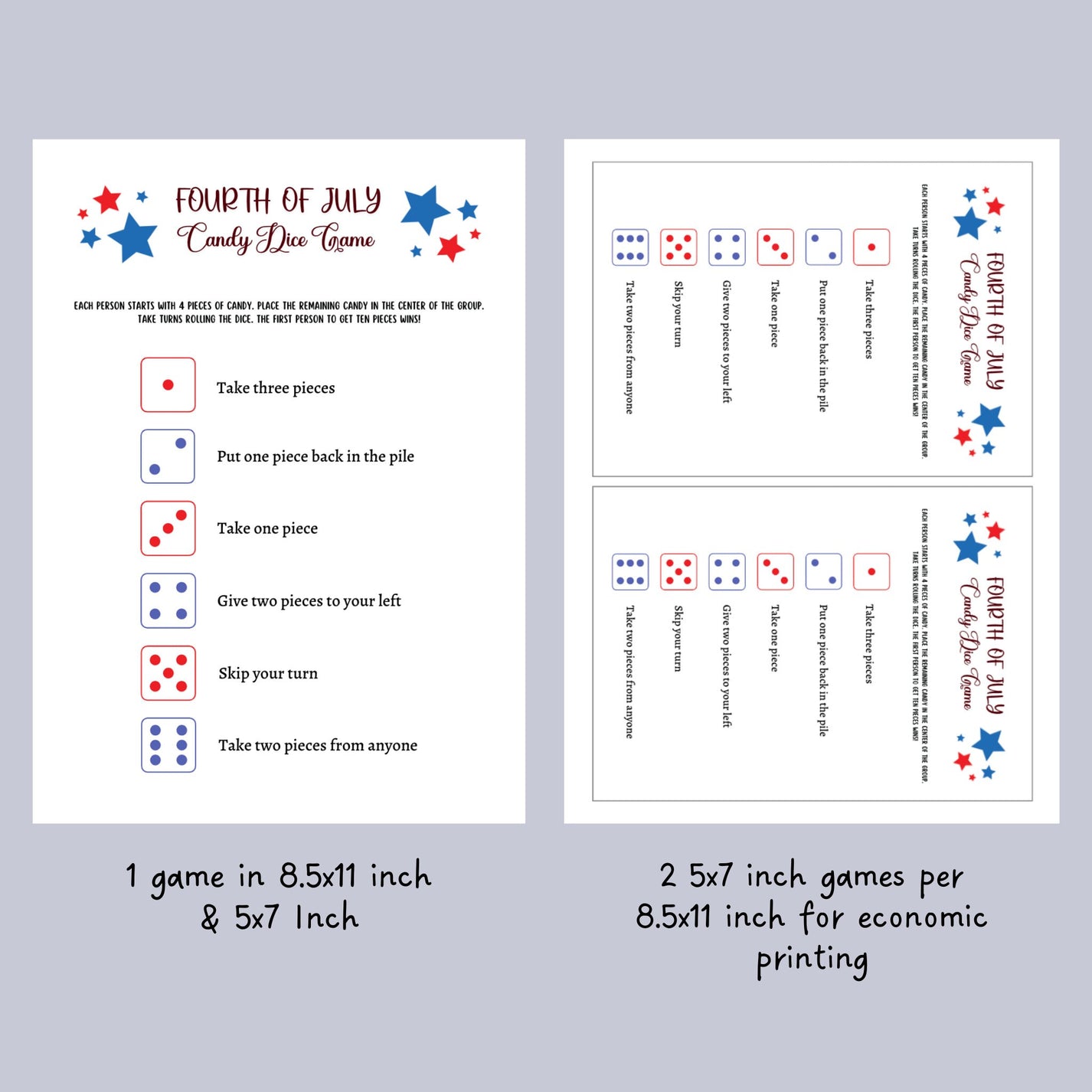 4th of July Party Games Printable, Independence Day Patriotic Family A ...