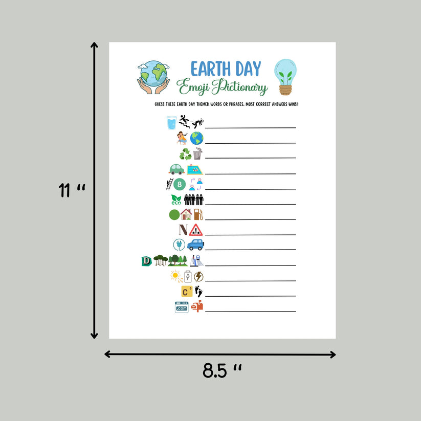 Earth Day Emoji Pictionary Game Printable Activity for Kids & Adults ...