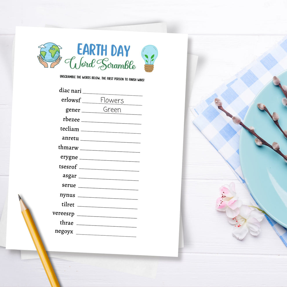 Earth Day Word Search & Word Scramble Game Printable Activity for Kids ...