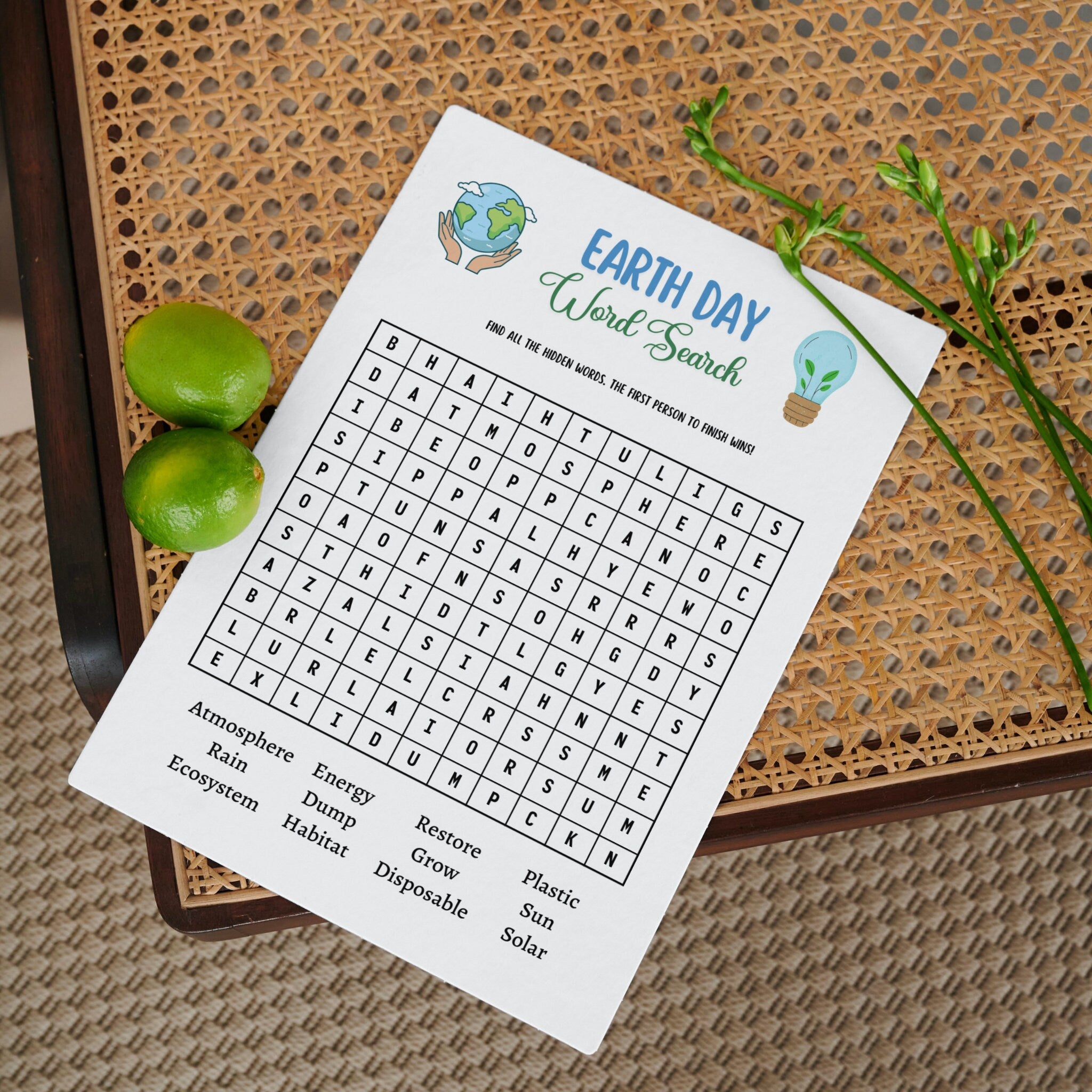 Earth Day Word Search & Word Scramble Game Printable Activity for Kids ...