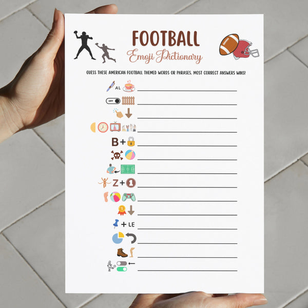 Football Emoji Pictionary Game Printable Activity For Kids & Adults ...