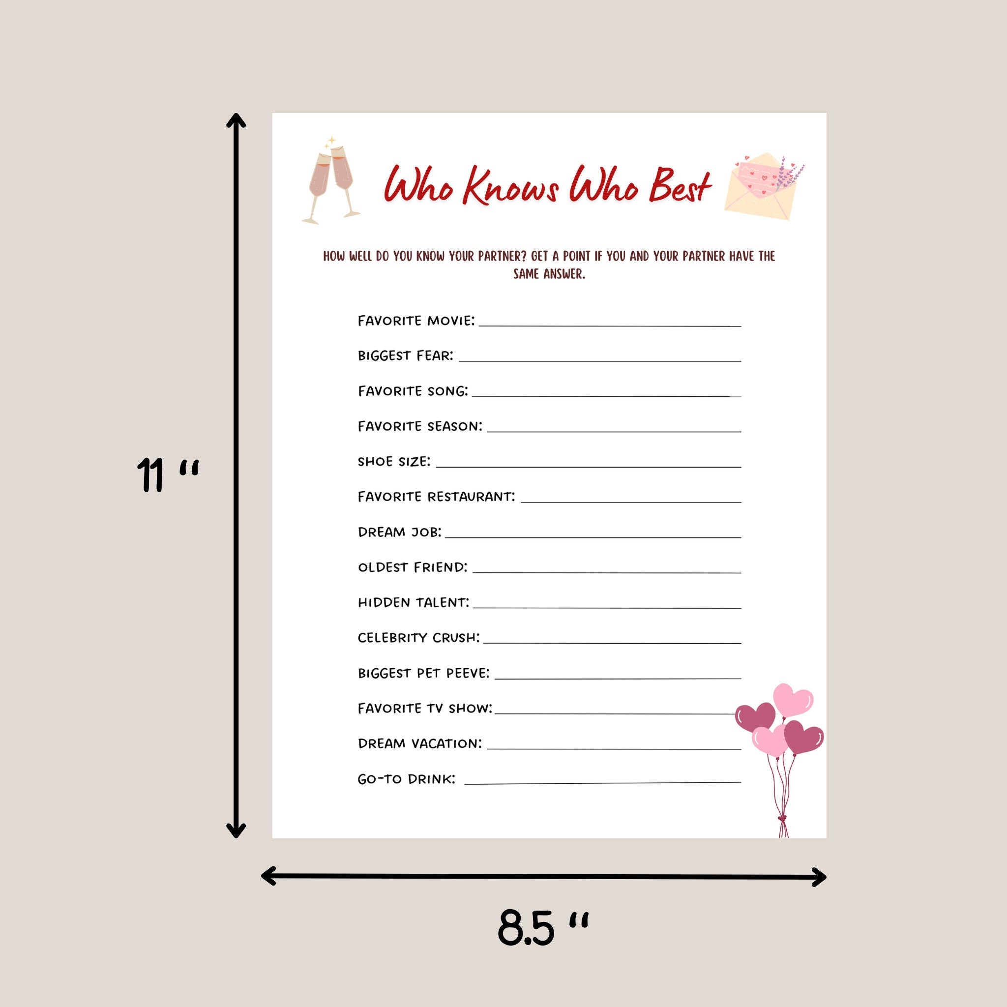 Couple Games Printable, Date Night Activity, Marriage Anniversary Part ...