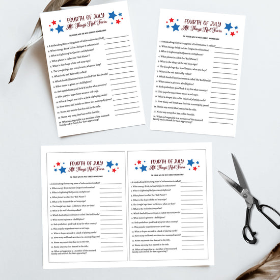 Independence Day Patriotic Party Games Printable, 4th of July Family A ...