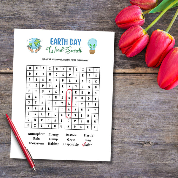 Earth Day Word Search & Word Scramble Game Printable Activity for Kids ...