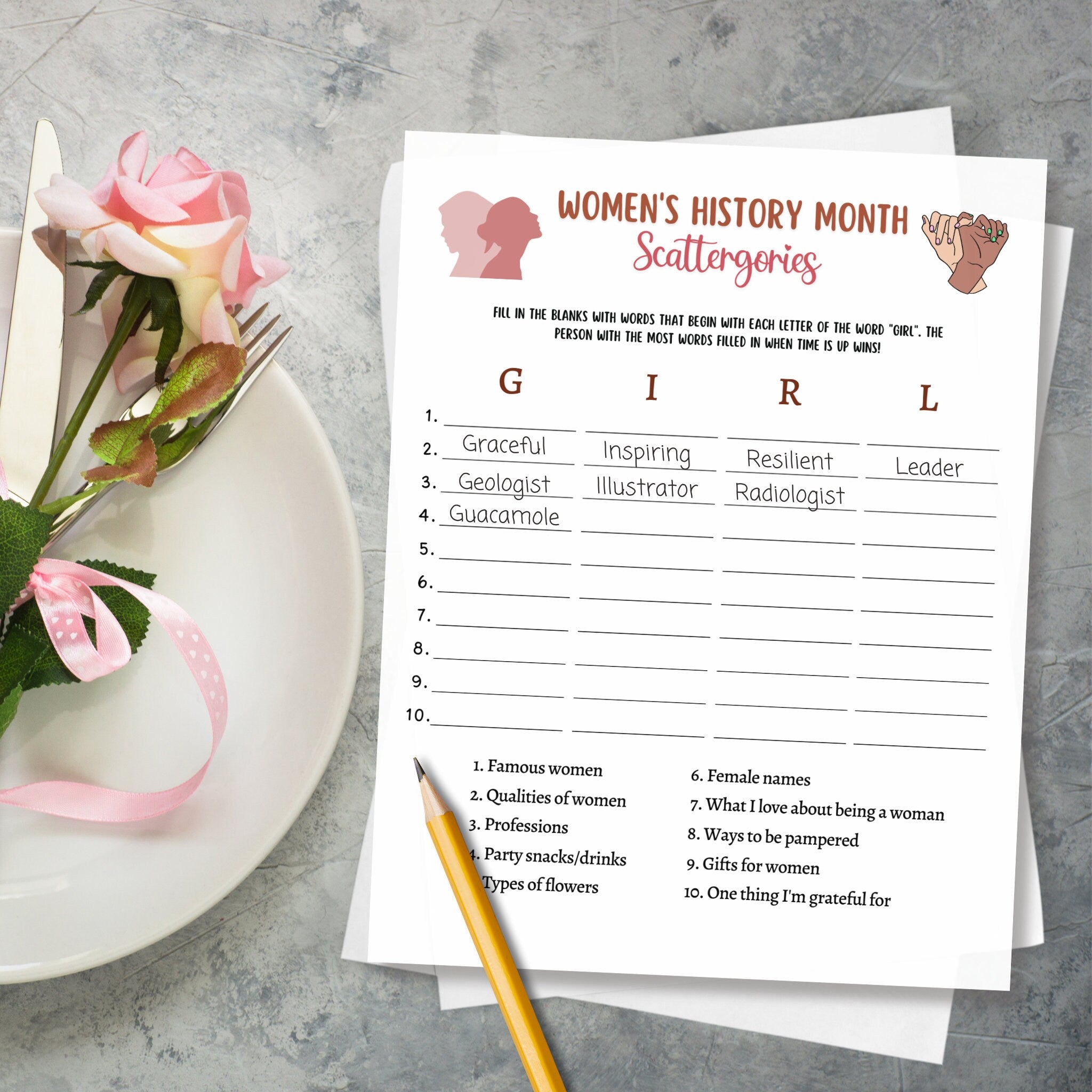 Womens History Month Party Games Printable, Womens Day Feminist Activi ...
