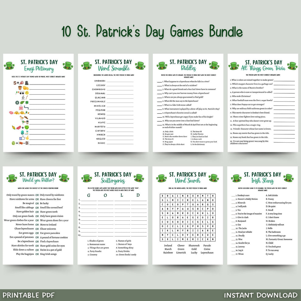 St Patricks Day Games For Kids & Adults, Fun Irish Party Activity ...