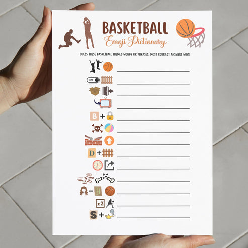 Basketball Emoji Pictionary Game Printable Activity For Kids & Adults ...