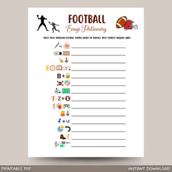 Football Emoji Pictionary Game Printable Activity For Kids & Adults ...