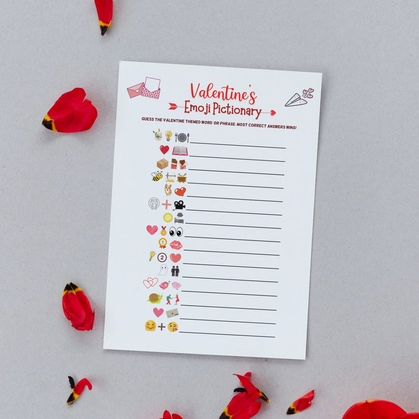 Valentines Day Emoji Pictionary Game Printable For Adults & Kids ...