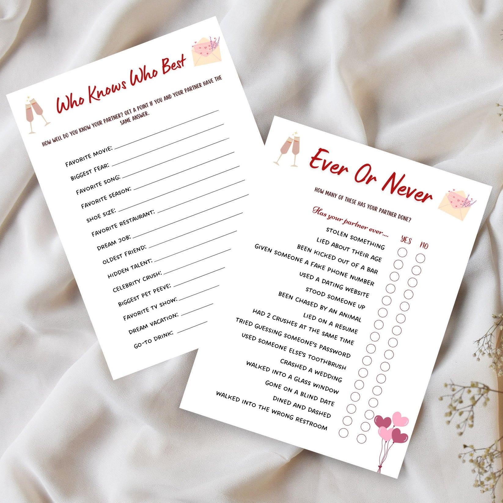 Couple Games Printable, Date Night Activity, Marriage Anniversary Part ...