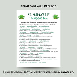 St Patricks Day Trivia Game Printable Activity Adults & Kids ...