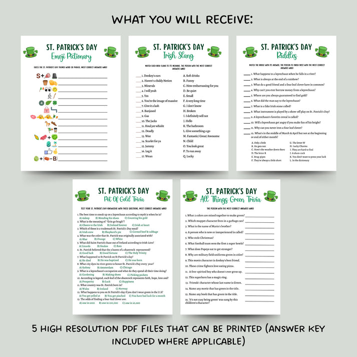 St Patricks Day Games Printable, Fun Irish Activity For Kids & Adults ...