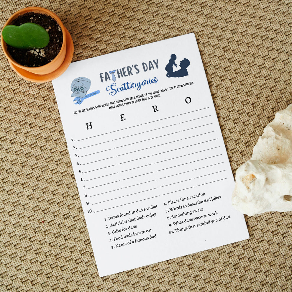Father's Day Dad Jokes & Scattergories Game for Kids & Adults ...
