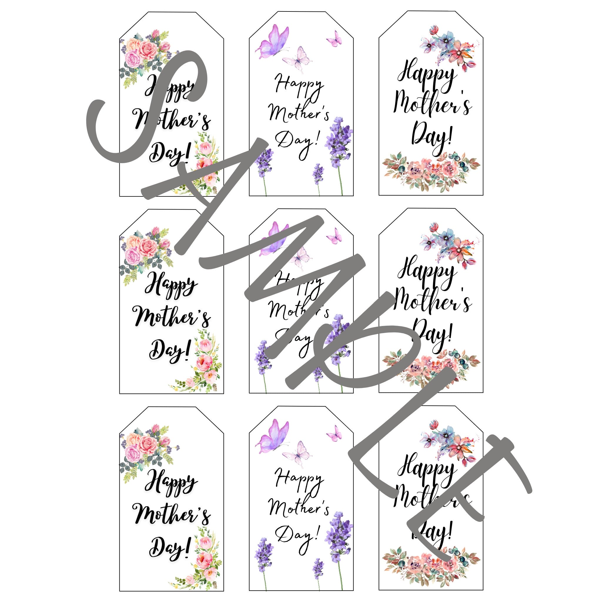 Happy Mother’s Day Floral Gift Tags Printable – Scribbled LLC