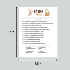 Easter Riddle Me This Game Printable, Party Activity for Kids & Adults ...