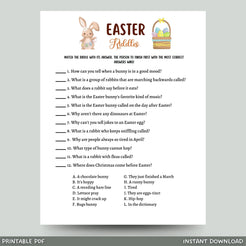 Easter Riddle Me This Game Printable, Party Activity for Kids & Adults ...