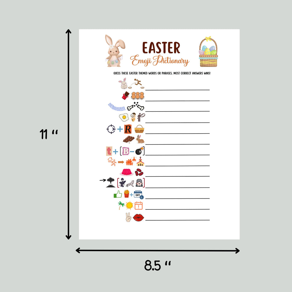 Easter Emoji Pictionary Printable, Party Game for Kids & Adults ...
