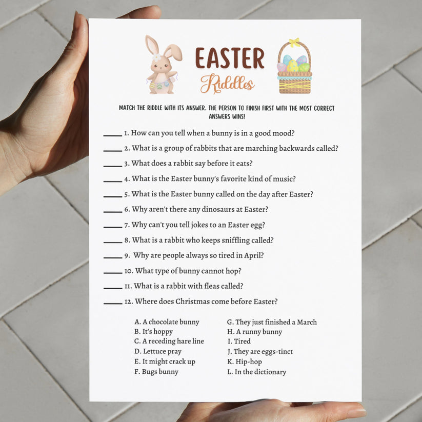 Easter Riddle Me This Game Printable, Party Activity for Kids & Adults ...