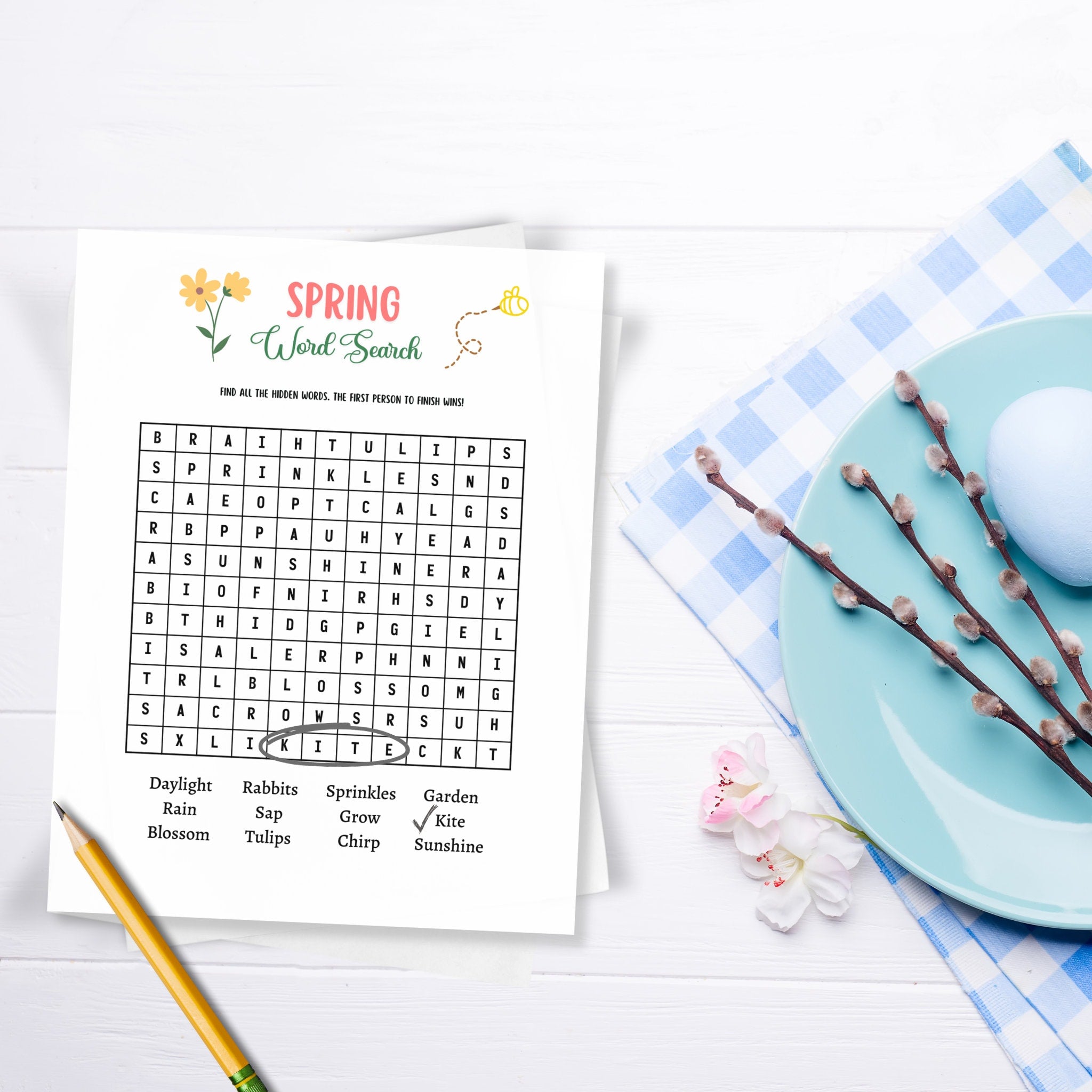 Spring Word Search Party Game Printable, Springtime Activity for Adult ...